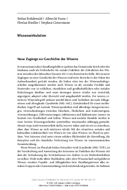 (PDF) Circulation of Knowledge.Transottomanica.