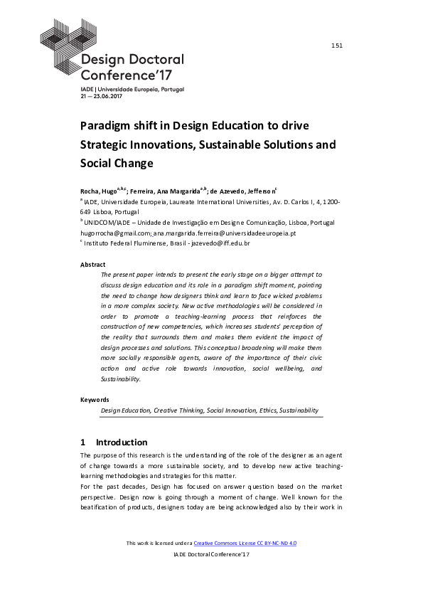 (PDF) Paradigm shift in Design Education to drive Strategic Innovations ...