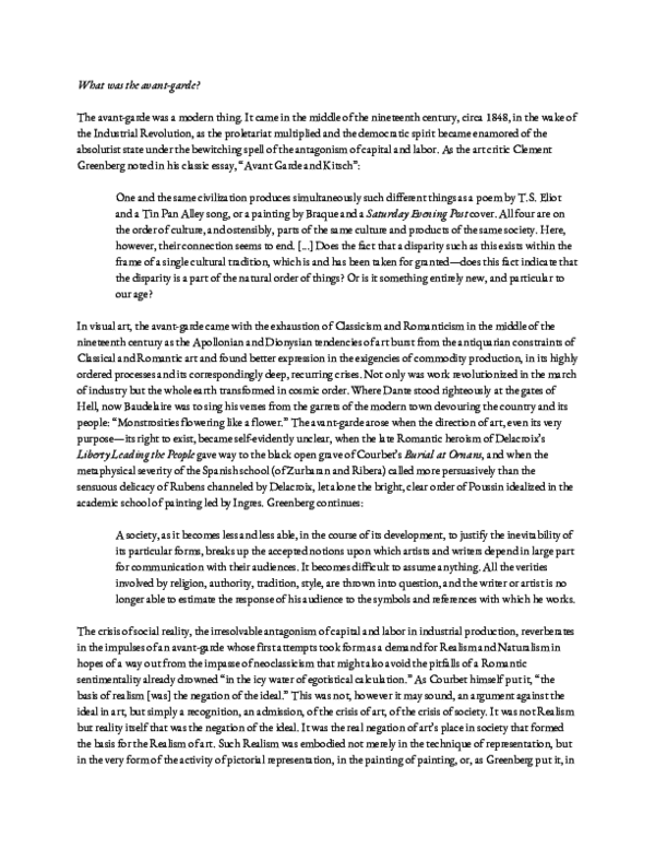 (PDF) What was the avant-garde? | Patrick Zapien - Academia.edu