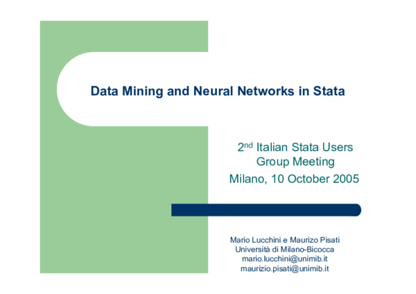 Pdf Data Mining And Neural Networks In Stata