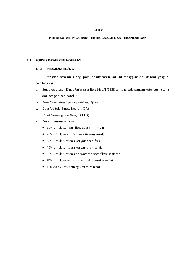 (PDF) Data profram ruang hotel