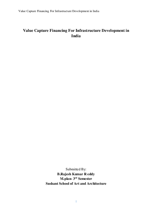 (DOC) Value Capture Financing For Infrastructure