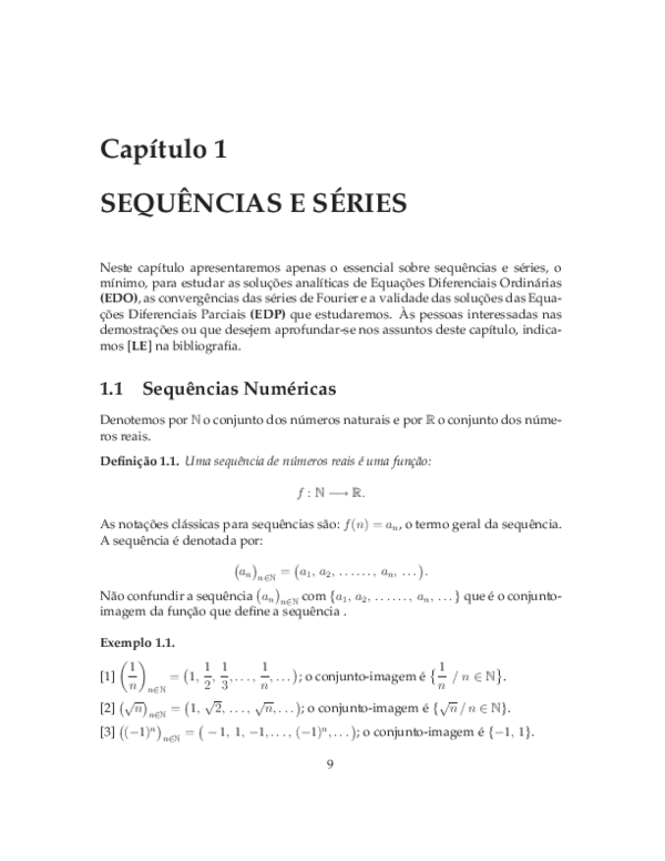 (PDF) Capítulo 1 SEQUÊNCIAS E SÉRIES