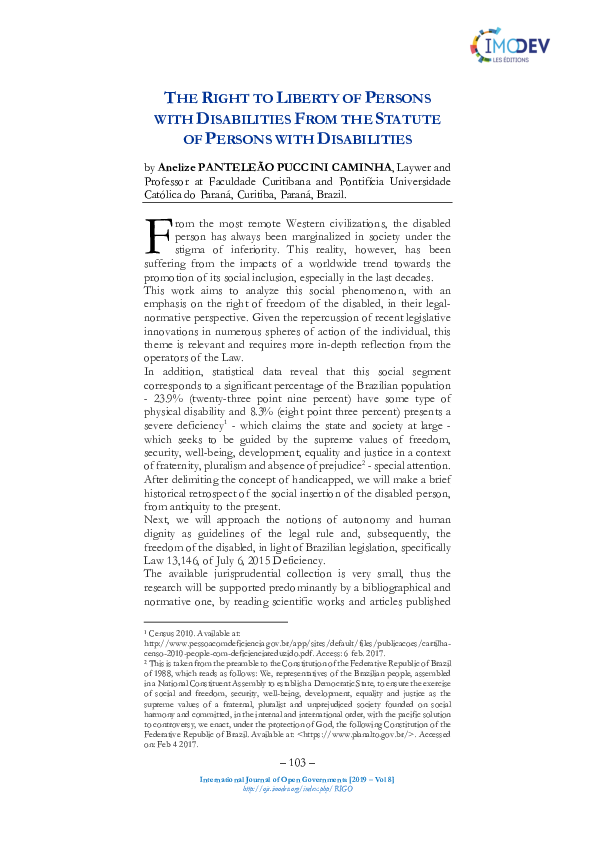 (PDF) THE RIGHT TO LIBERTY OF PERSONS WITH DISABILITIES FROM THE ...