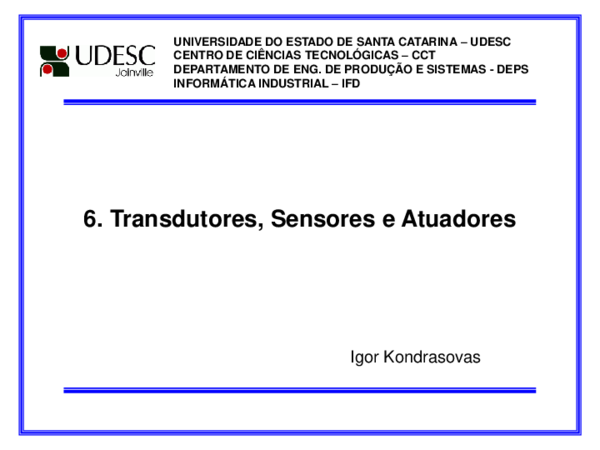 (PDF) 6. Transdutores, Sensores e Atuadores