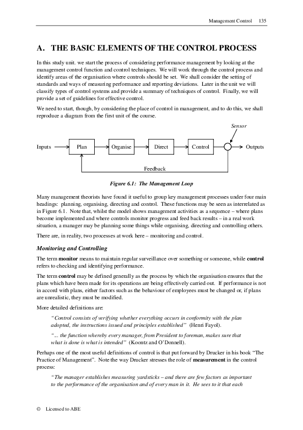 (PDF) THE BASIC ELEMENTS OF THE CONTROL PROCESS