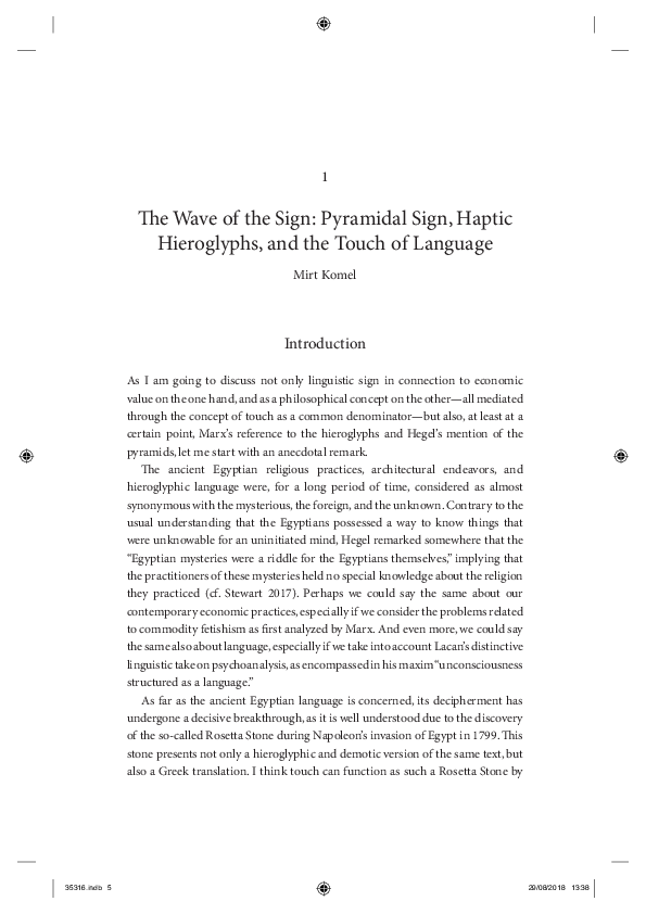 (PDF) The Wave of the Sign: Pyramidal Sign, Haptic Hieroglyphs, and the ...