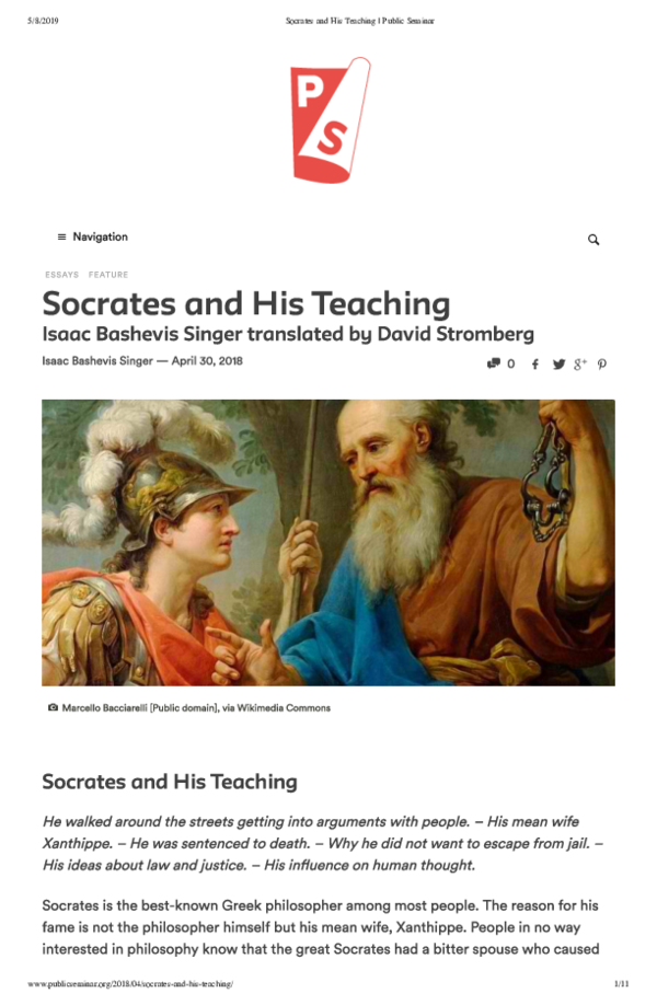 (PDF) Socrates and His Teaching