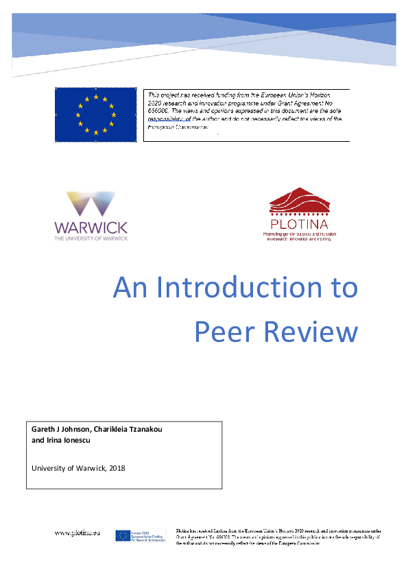 (PDF) An Introduction to Peer Review