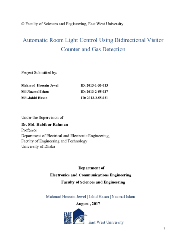 (DOC) Automatic Room Light Control Using Bidirectional Visitor Counter