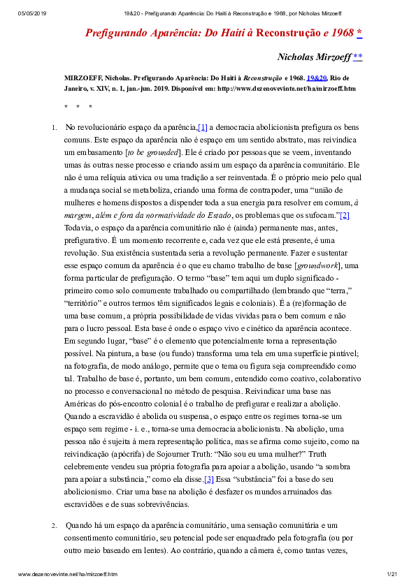 (PDF) 2019 - Tradução de "Prefiguring Appearance: From Haiti to ...