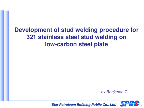 (PDF) Development of stud welding procedure for 321 stainless steel ...