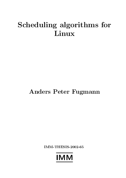 (PDF) Scheduling algorithms for Linux