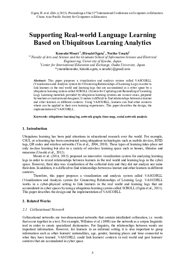 (PDF) Supporting Real-world Language Learning Based on Ubiquitous Learning Analytics