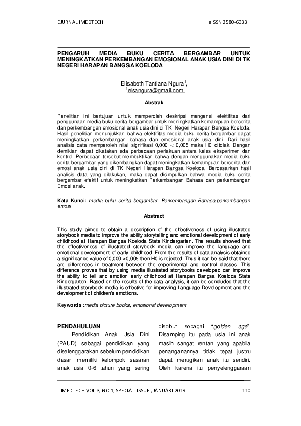 (PDF) Pengembangan Media Buku Cerita Bergambar Untuk Meningkatkan Kemampuan Bercerita Dan ...