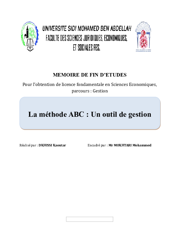 (PDF) La méthode ABC : Un outil de gestion
