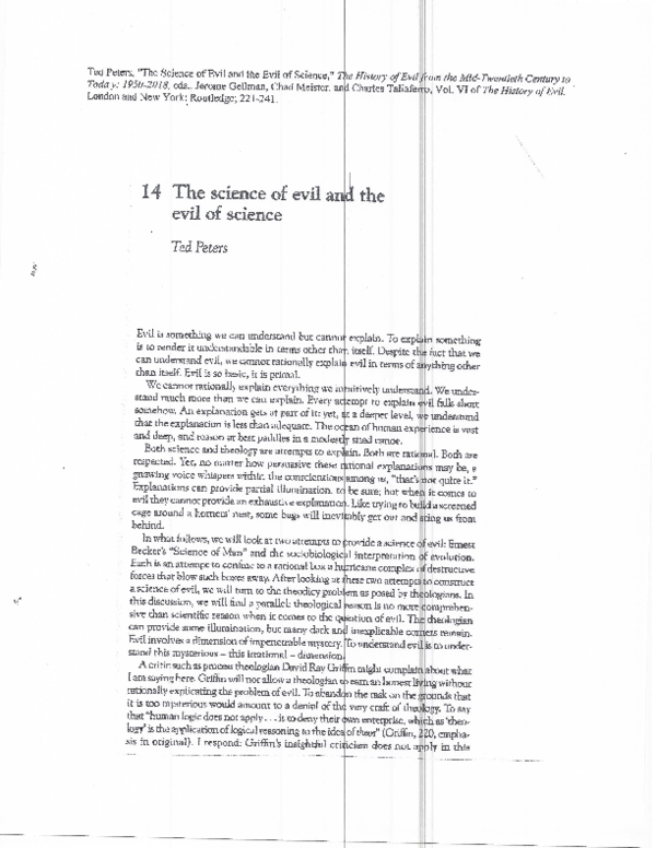 (PDF) The Science of Evil and the Evil of Science