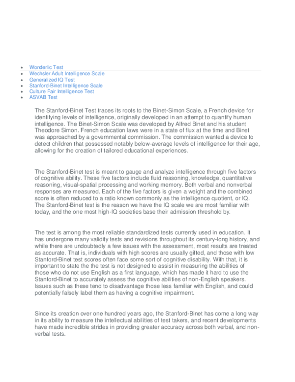 (DOC) Stanford-Binet Intelligence Scale