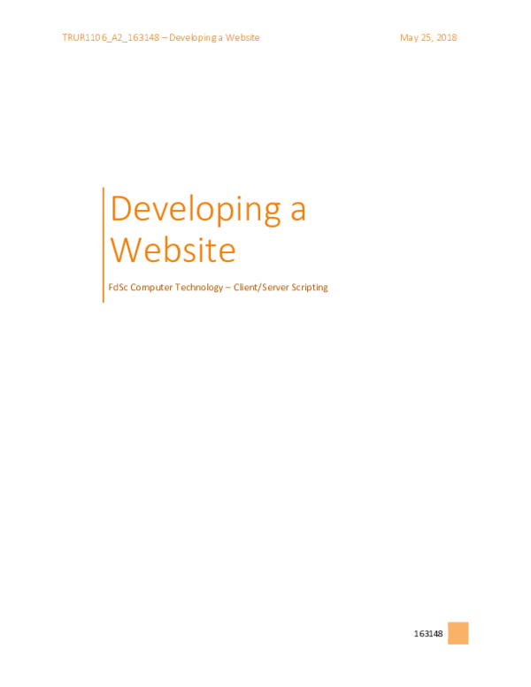 (PDF) Developing a Website
