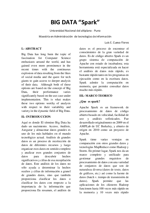(DOC) BIG DATA "Spark"