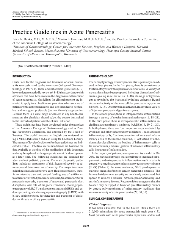 (PDF) Practice Guidelines in Acute Pancreatitis