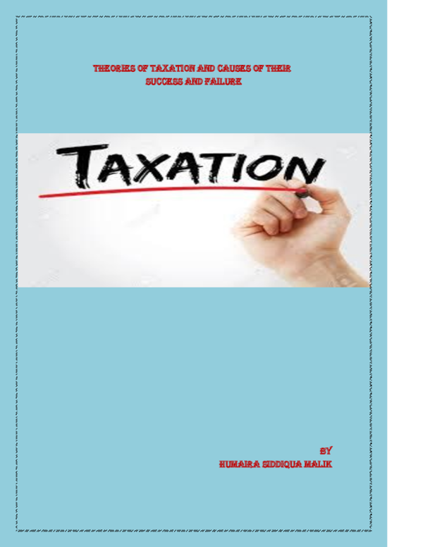 (PDF) THEORIES OF TAXATION, THEIR SUCCESS AND FAILURES.PDF