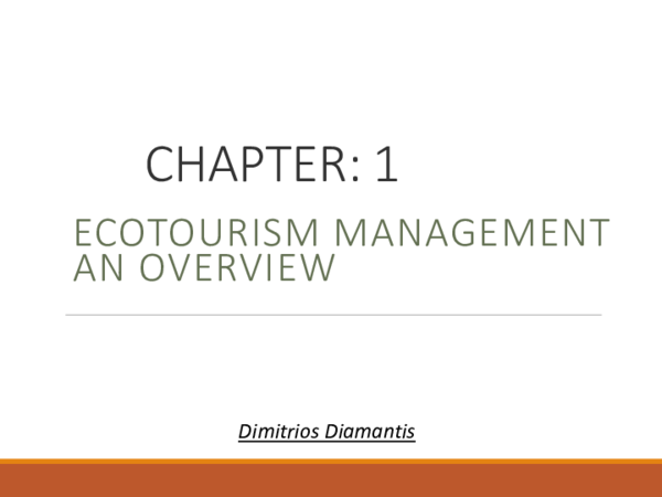 (PPT) Ecotourism Chapter 01 Ecotourism Management An Overview