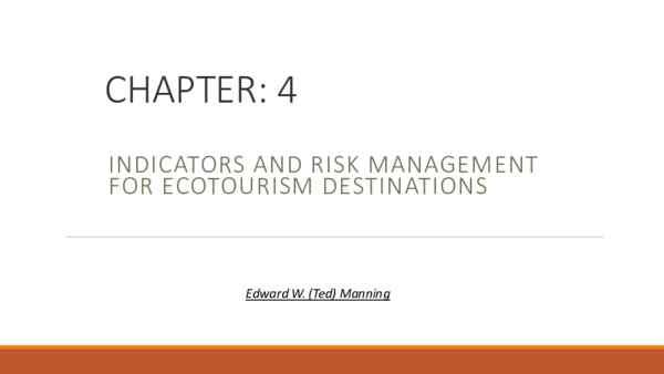(PPT) Ecotourism Chapter 04 Indicators and Risk Management for ...