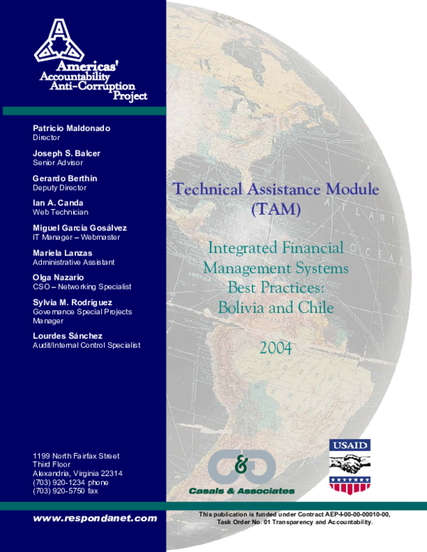 (PDF) Integrated Financial Management Systems Best Practices: Bolivia ...