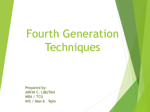 (PPT) Fourth Generation Techniques