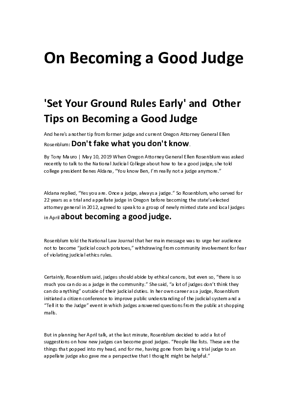 (DOC) On Becoming a Good Judge