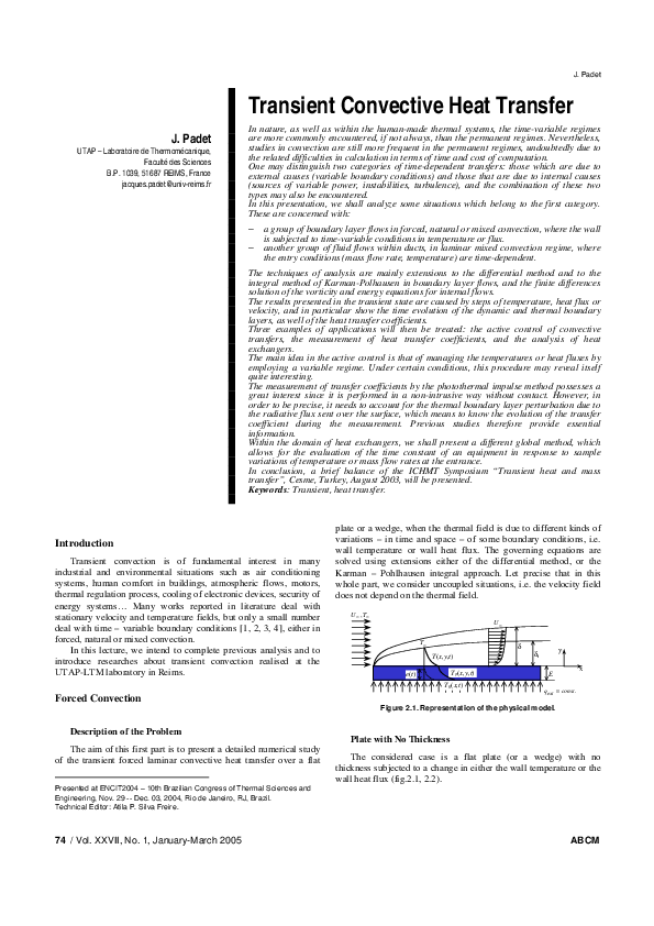 (PDF) Transient Convective Heat Transfer