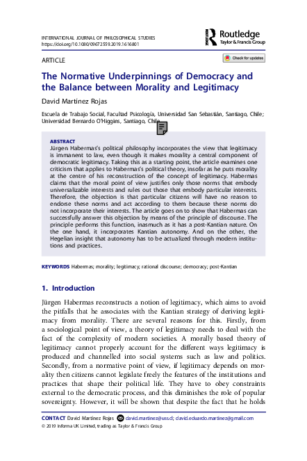 (PDF) The normative underpinnings of democracy and the balance between ...