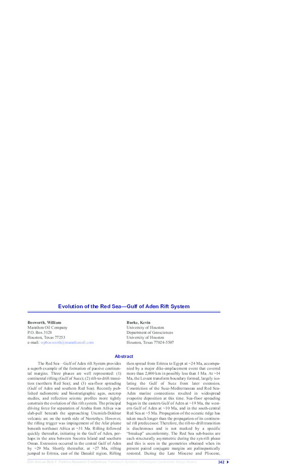 (PDF) Evolution of the Red Sea-Gulf of Aden Rift System