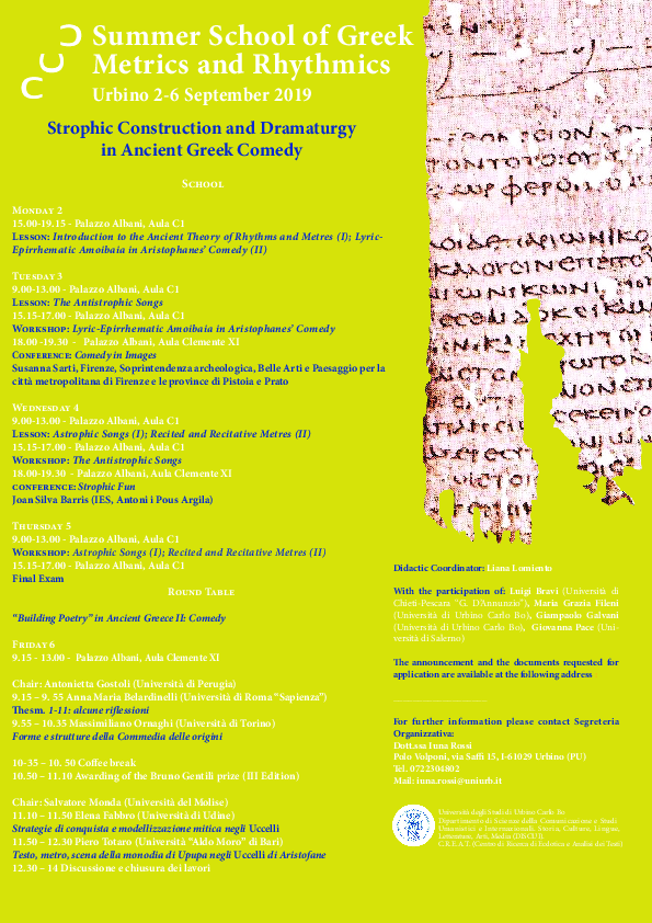 (PDF) Summer School of Greek Metrics and Rhythmics Strophic ...