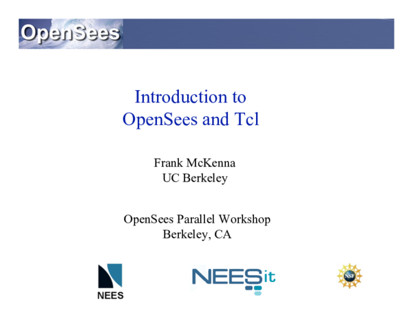 (PDF) Introduction to OpenSees and Tcl