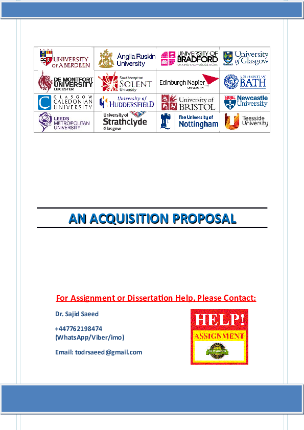 (DOC) Acquisition Proposal