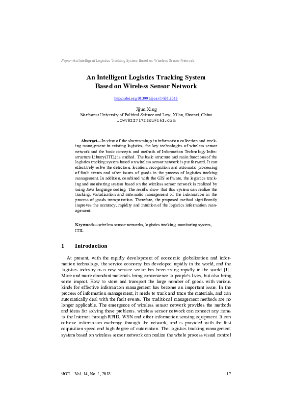 (PDF) Paper-An Intelligent Logistics Tracking System Based on Wireless ...