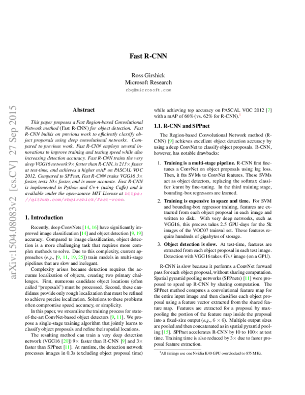 (PDF) Fast R-CNN