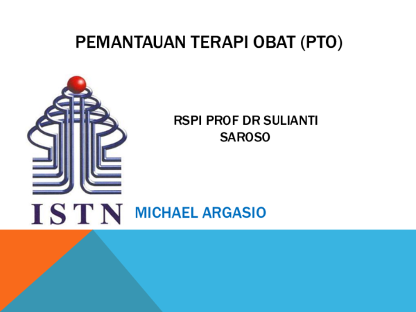 (PPT) Pemantauan terapi obat (PTO)