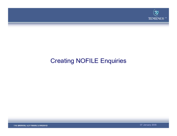 (PDF) Creating NOFILE Enquiries