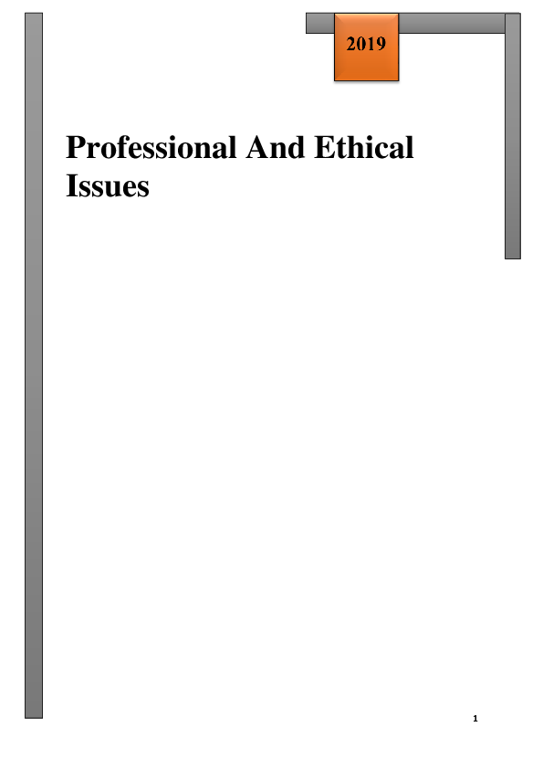 (DOC) Professional And Ethical Issues