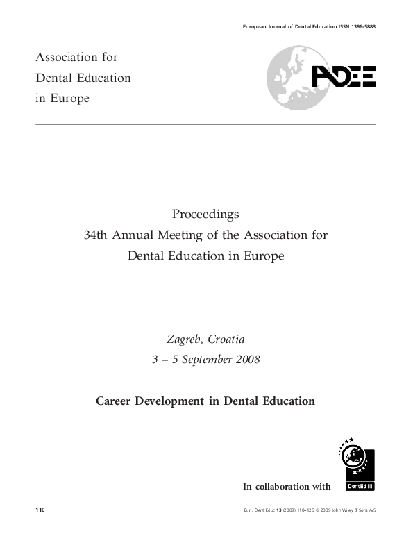 (PDF) Association for Dental Education in Europe Proceedings 34th ...