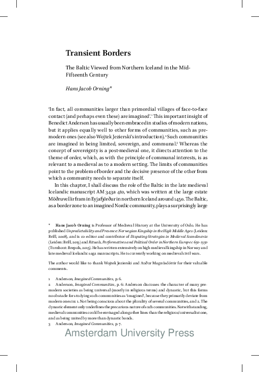 (PDF) Transient Borders The Baltic Viewed from Northern Iceland in the ...