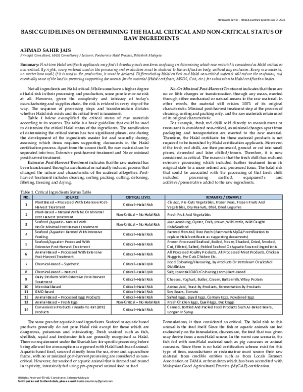 (PDF) BASIC GUIDELINES ON DETERMINING THE HALAL CRITICAL AND NON ...