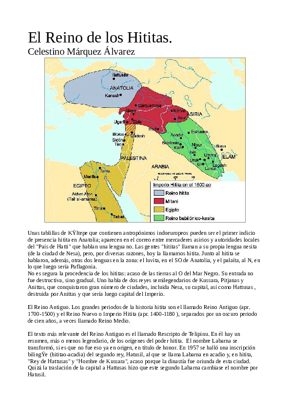 (PDF) El Reino de los Hititas