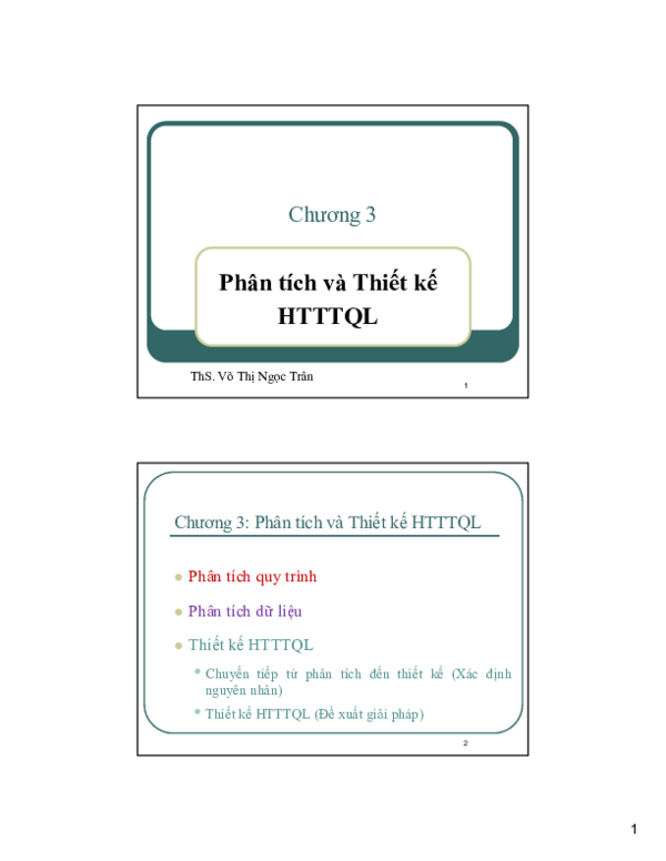 (PDF) Phân tích và Thiết kế HTTTQL