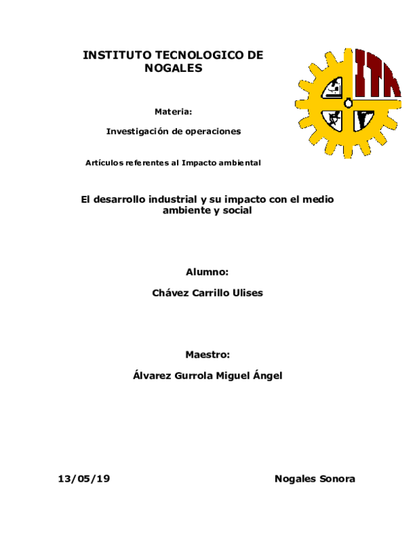(DOC) INSTITUTO TECNOLOGICO DE NOGALES