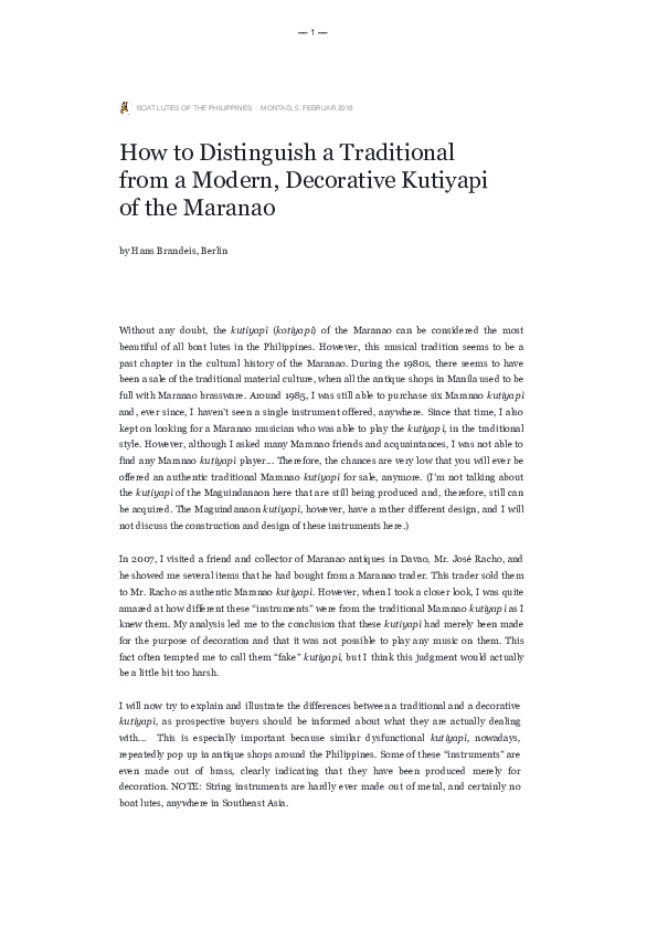 (PDF) Hans Brandeis - How to Distinguish a Traditional from a Modern ...