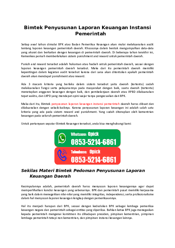 (DOC) Bimtek Penyusunan Laporan Keuangan Instansi Pemerintah | ryan ...